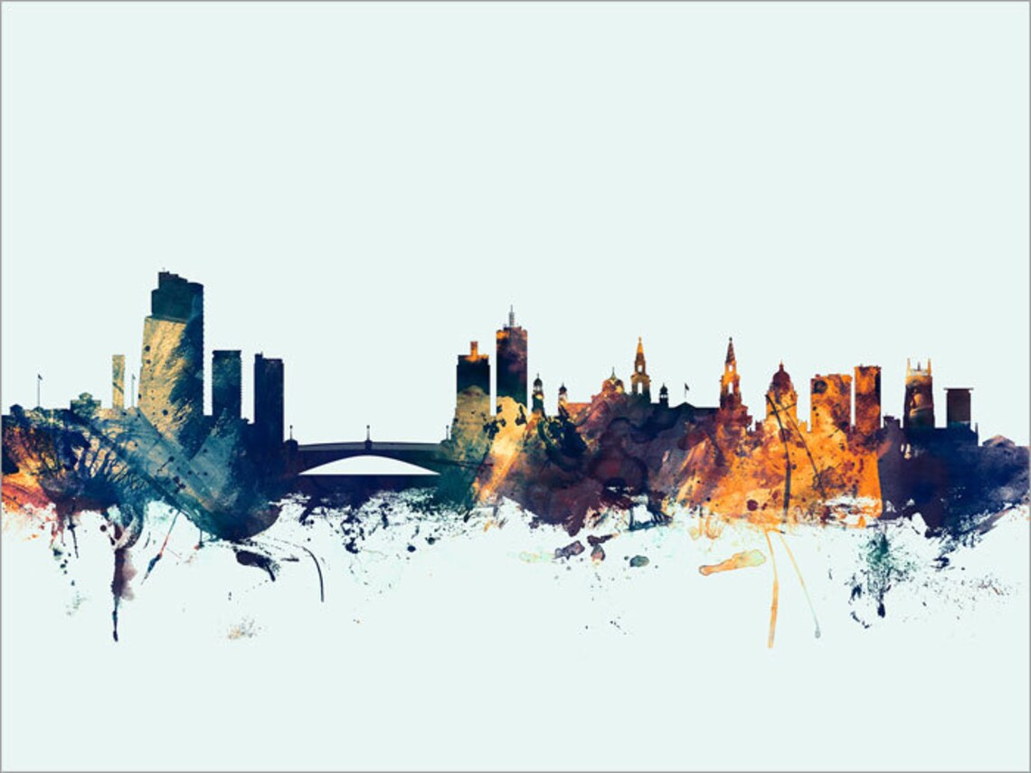 Leeds Skyline Leeds England Cityscape Art Print 1856 - Etsy