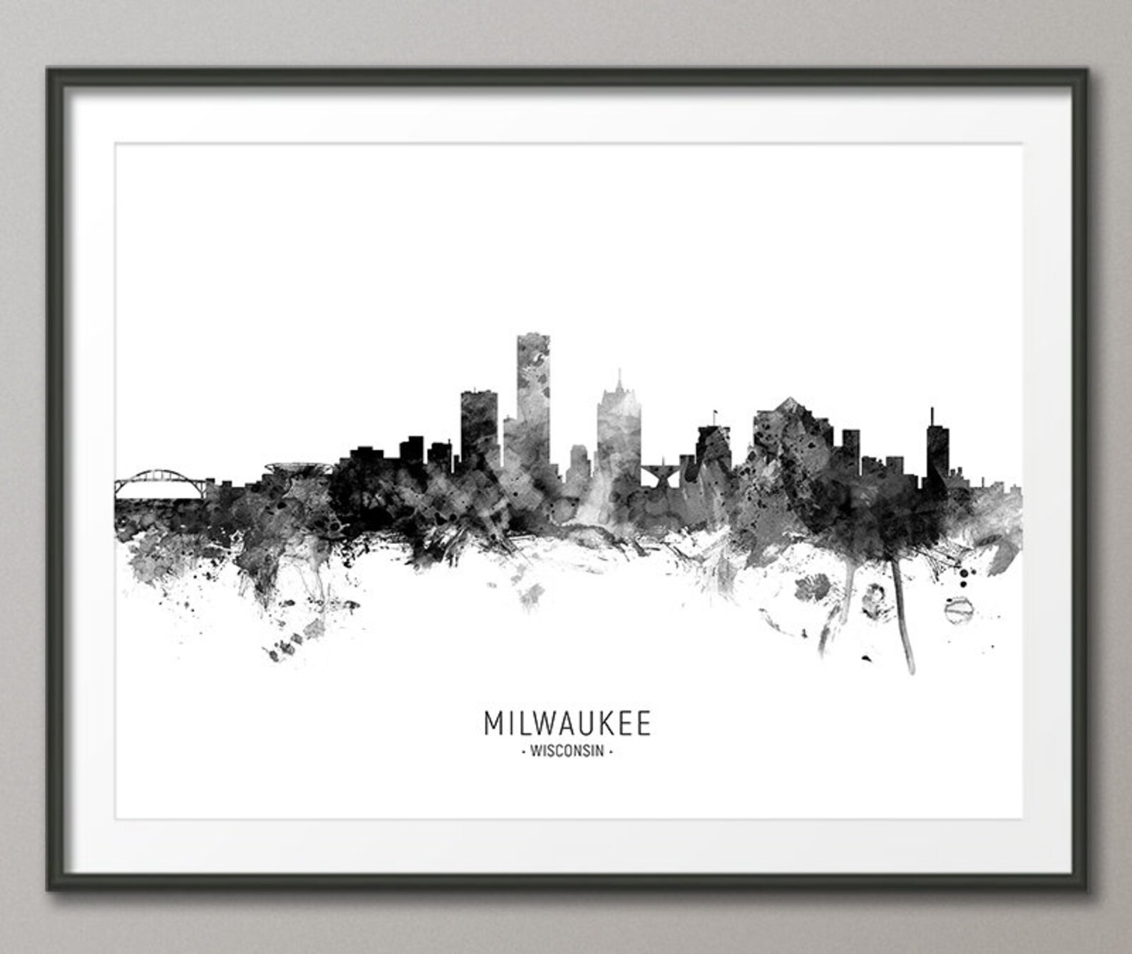 Milwaukee Skyline Milwaukee Wisconsin Cityscape Art Print | Etsy