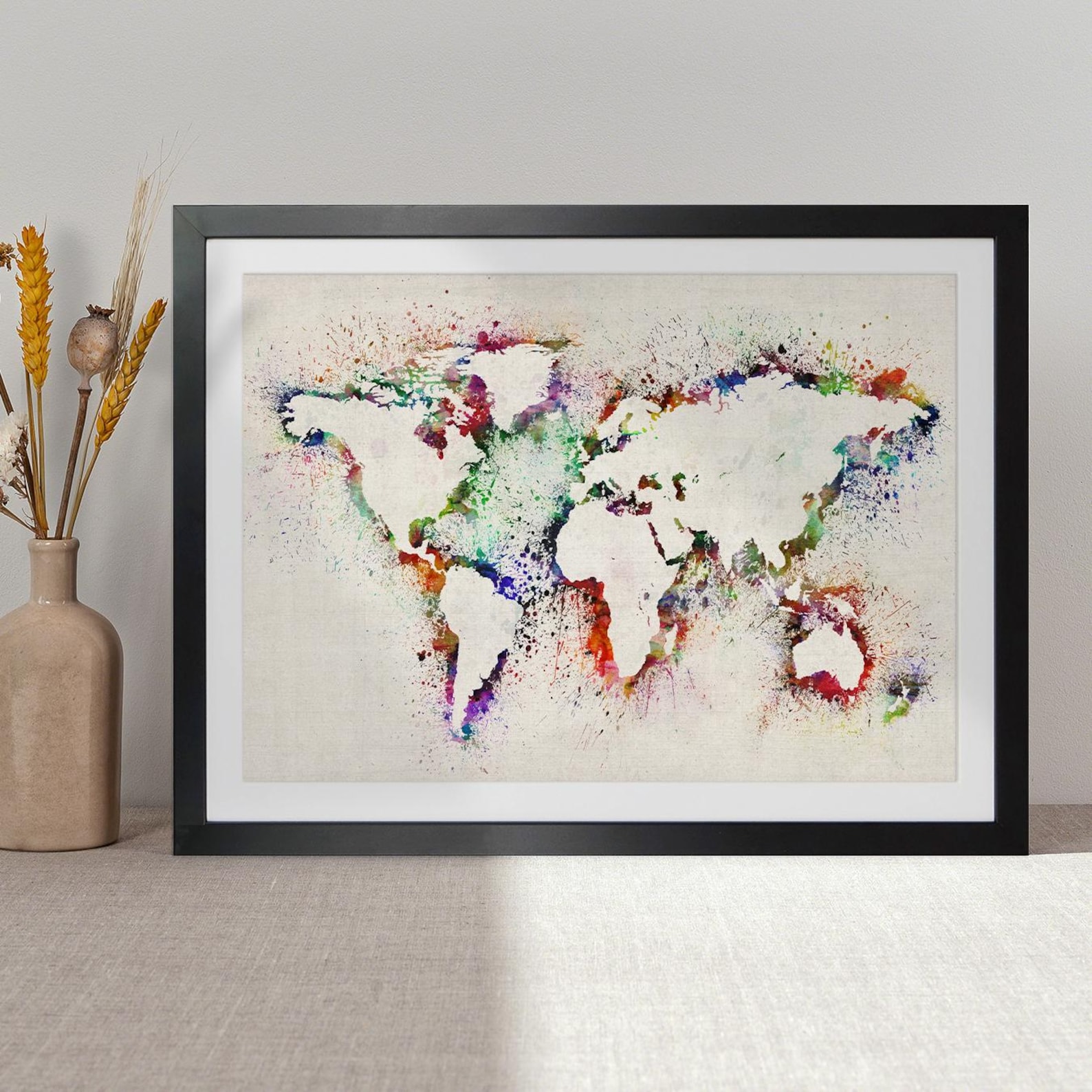 Map of the World Map Abstract Painting, Art Print, WM (778) - Etsy