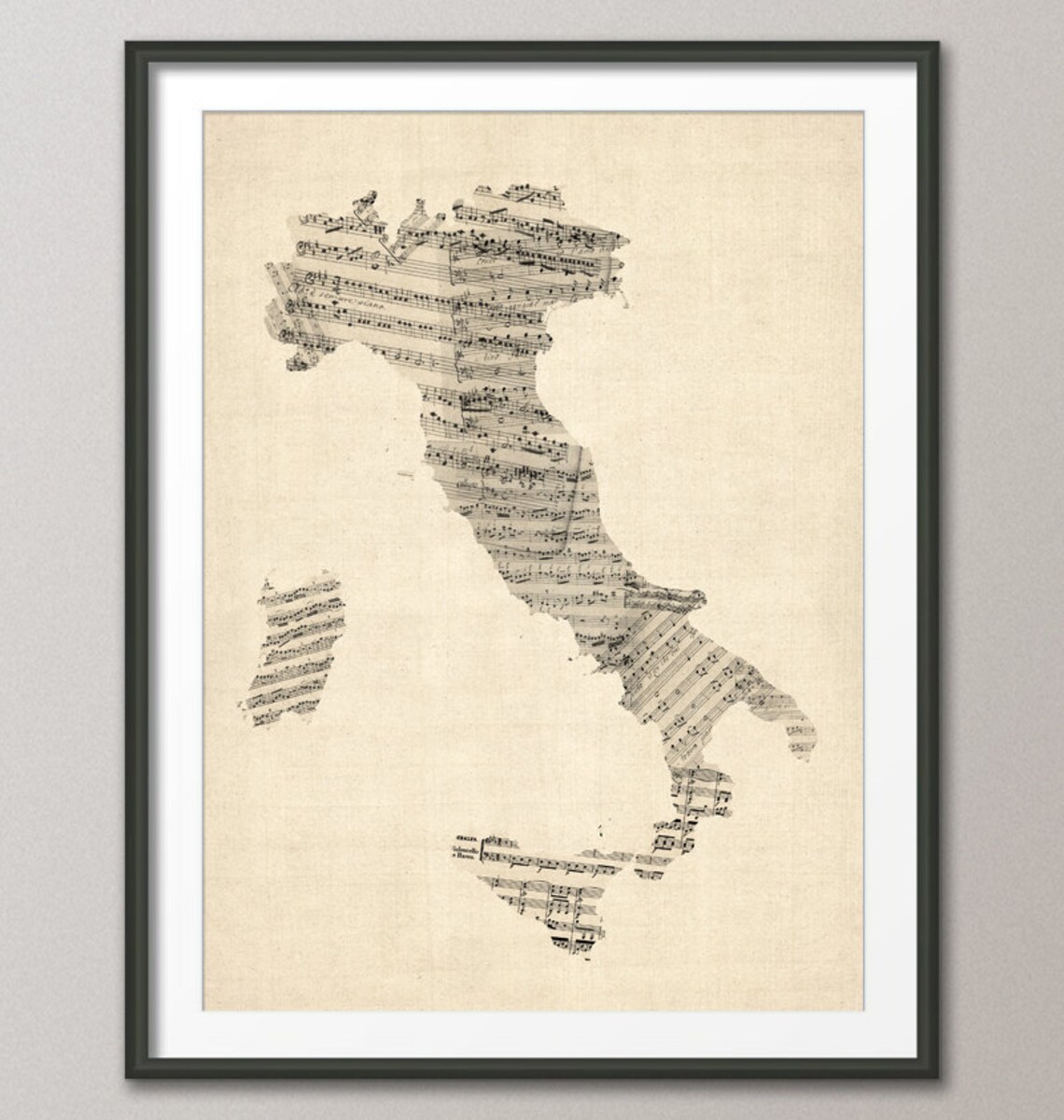 Old Sheet Music Map of Italy Map Art Print 907 - Etsy