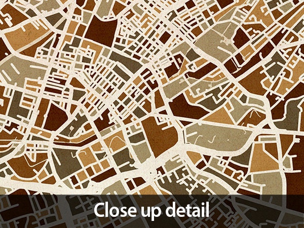 Manchester Map Manchester England City Street Map Art Print | Etsy