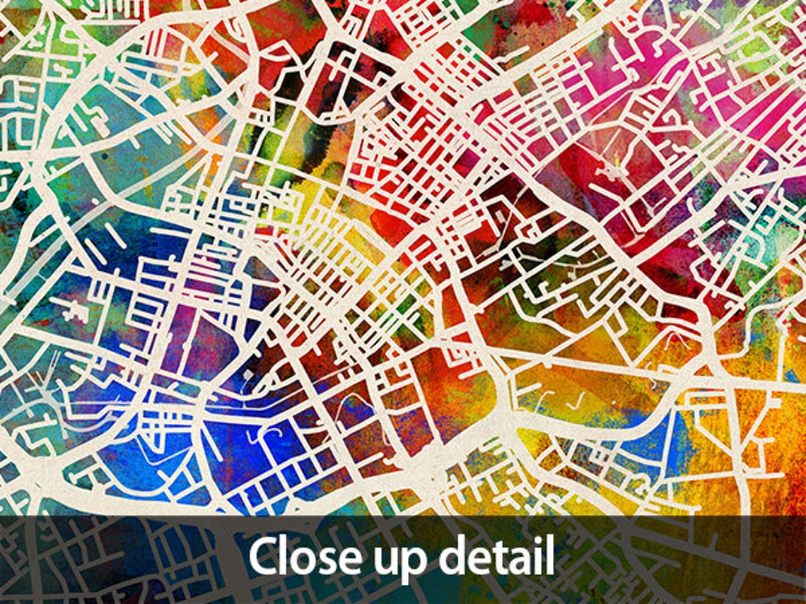 Manchester Map Manchester England City Street Map Art Print - Etsy