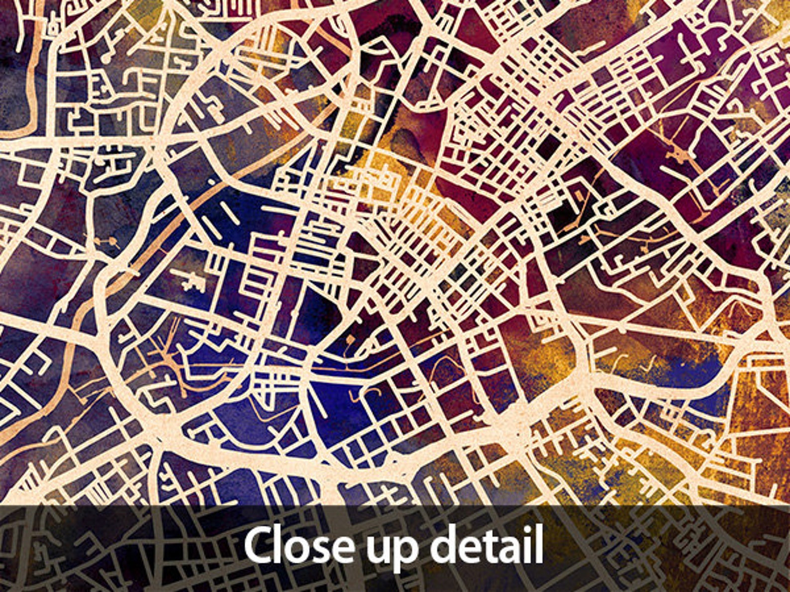 Manchester Map Manchester England City Street Map Art Print - Etsy