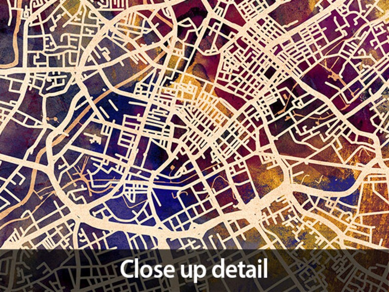 Manchester Map Manchester England City Street Map Art Print - Etsy