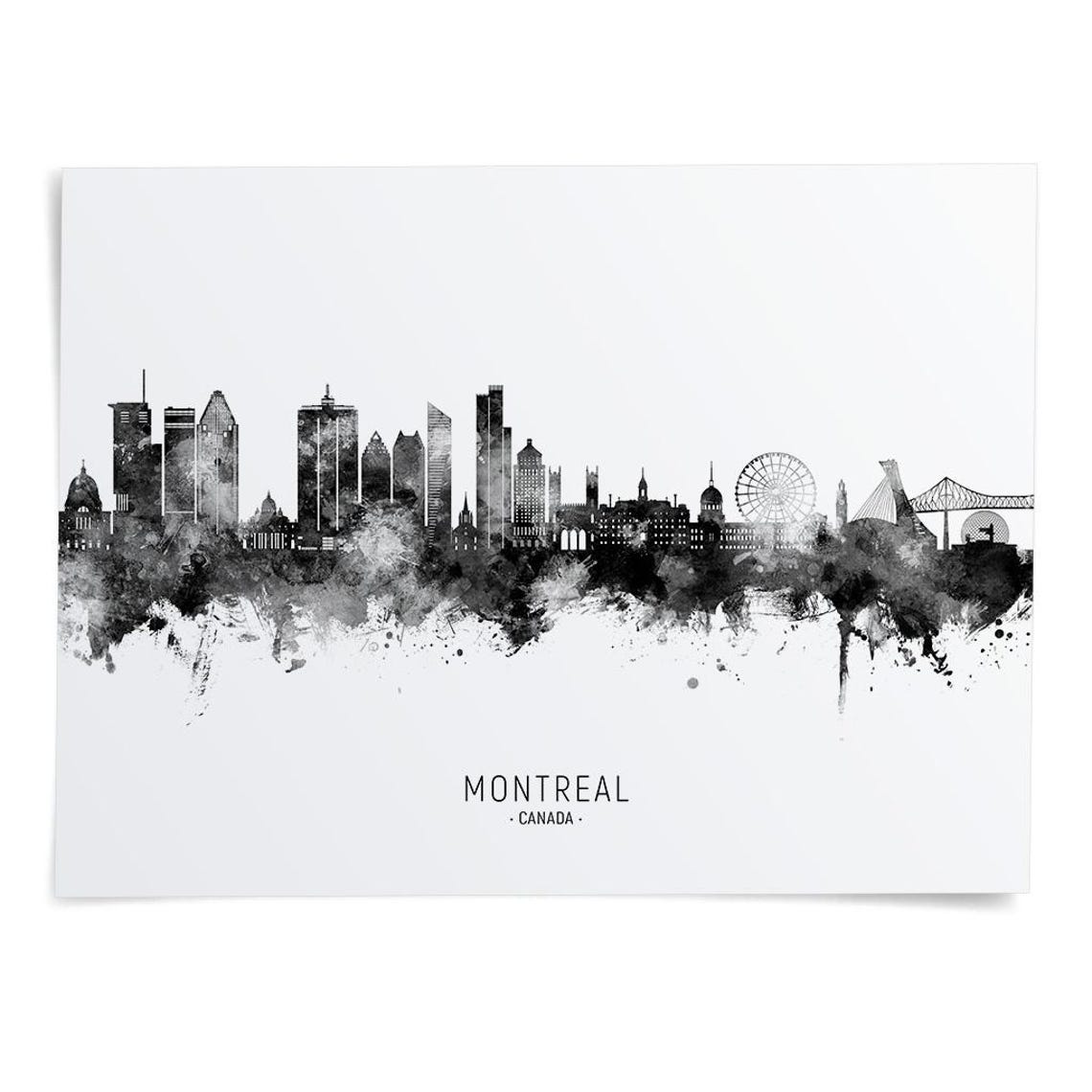Montreal Skyline Canada, Cityscape Painting Art Print Poster BX (35155 ...