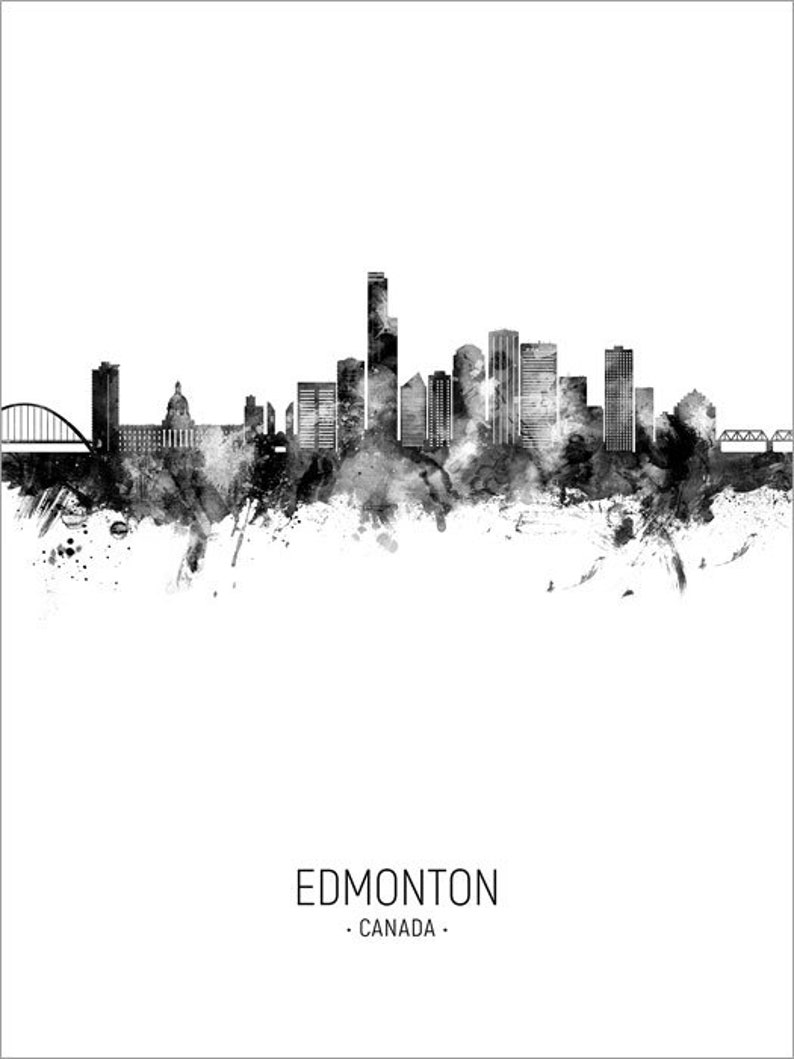 Edmonton Skyline Edmonton Canada Cityscape Art Print Poster - Etsy