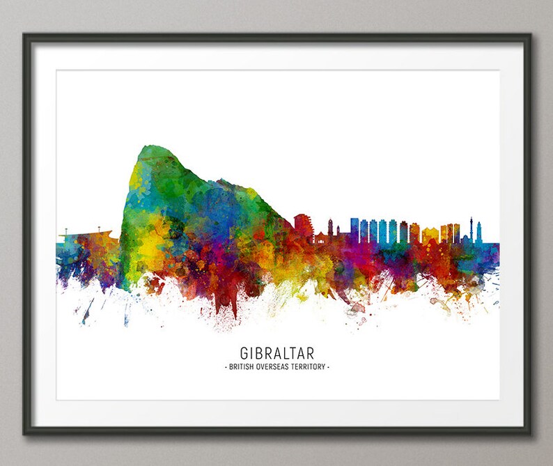 Gibraltar Skyline Cityscape Painting Art Print Poster CX - Etsy