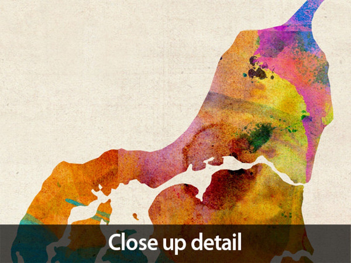 Denmark Watercolor Map danmark Art Print 516 | Etsy