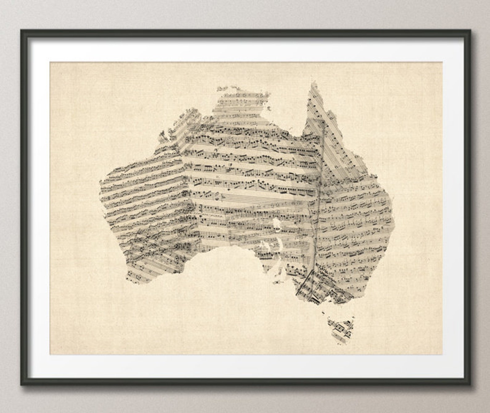 Old Sheet Music Map of Australia Map Art Print 926 - Etsy