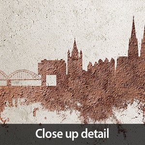 Cologne Skyline Köln Germany, Rust on Concrete Cityscape Art Print ...