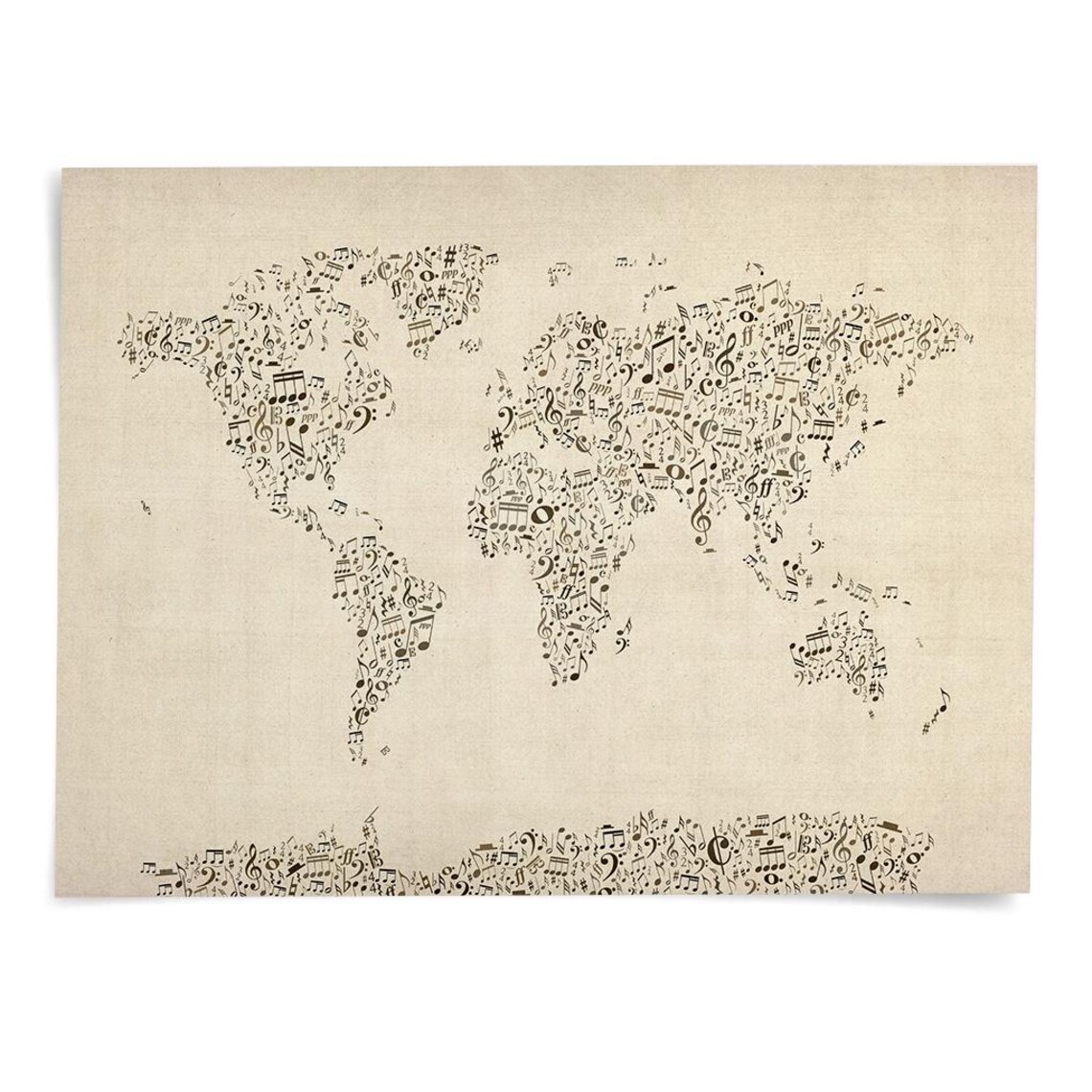 Music Notes Map of the World Map, Art Print WM (82) - Etsy Canada