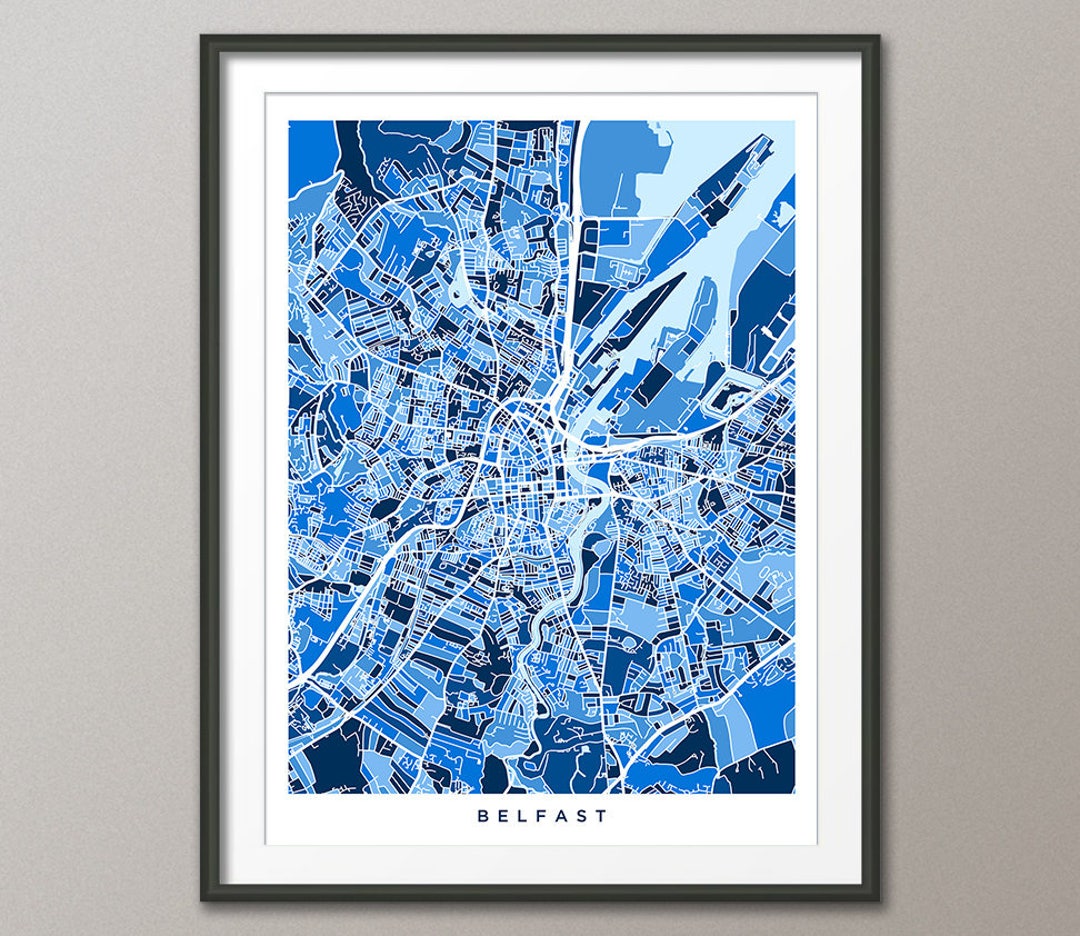 Belfast Map, Belfast Northern Ireland City Map, Art Print (3506) - Etsy