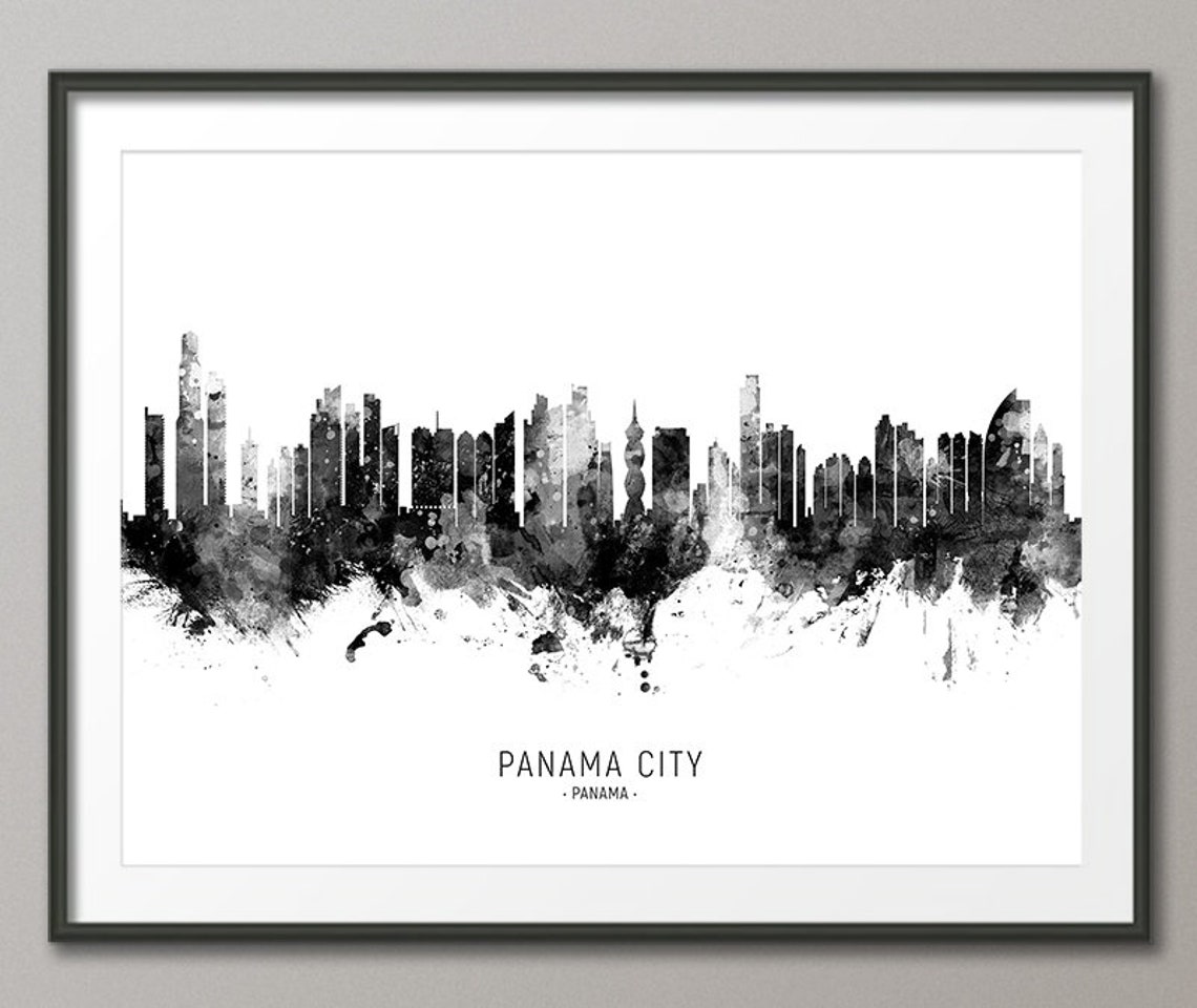 Panama City Skyline Panama City Panama Cityscape Art Print - Etsy