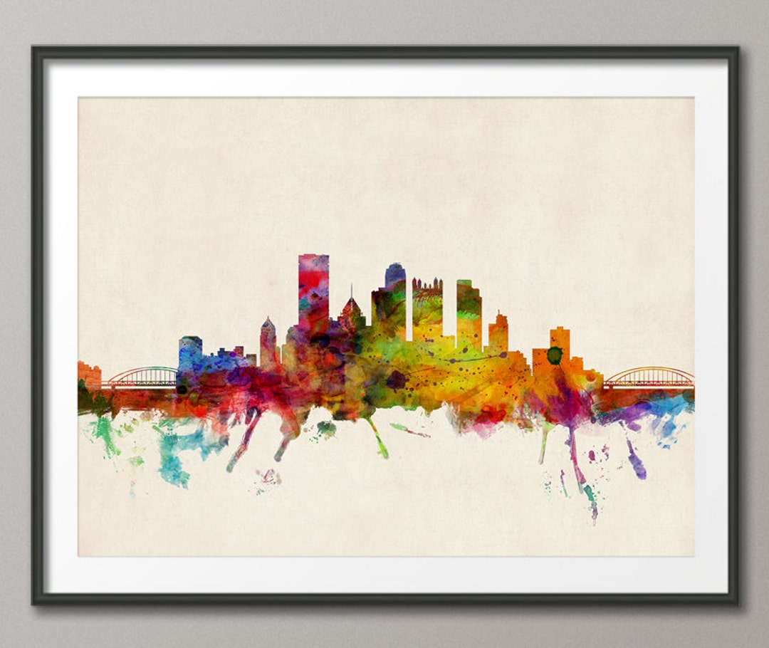 Pittsburgh Skyline, Pennsylvania, Art Print (545) - Etsy