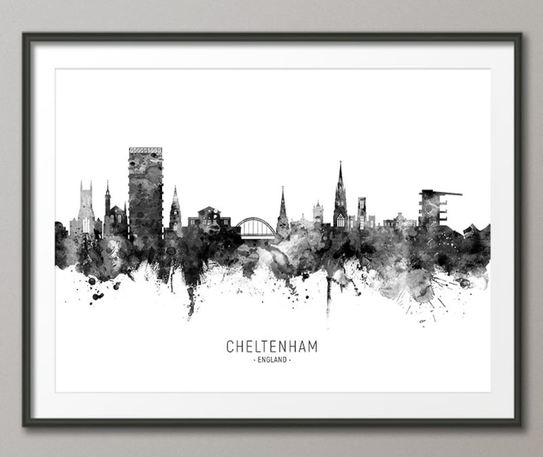 Cheltenham Skyline, Cheltenham England Cityscape Art Print Poster 11538 ...
