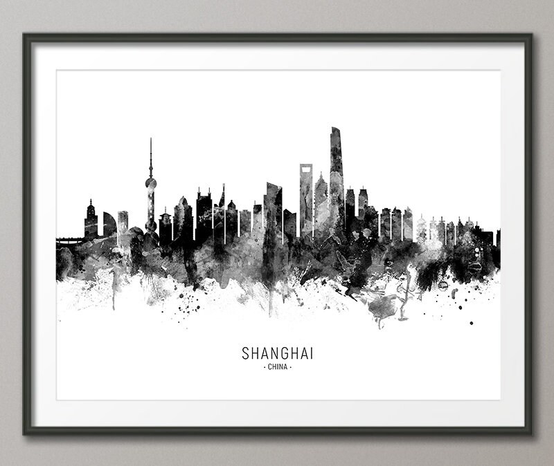 Shanghai Skyline Shanghai China Cityscape Art Print Poster | Etsy