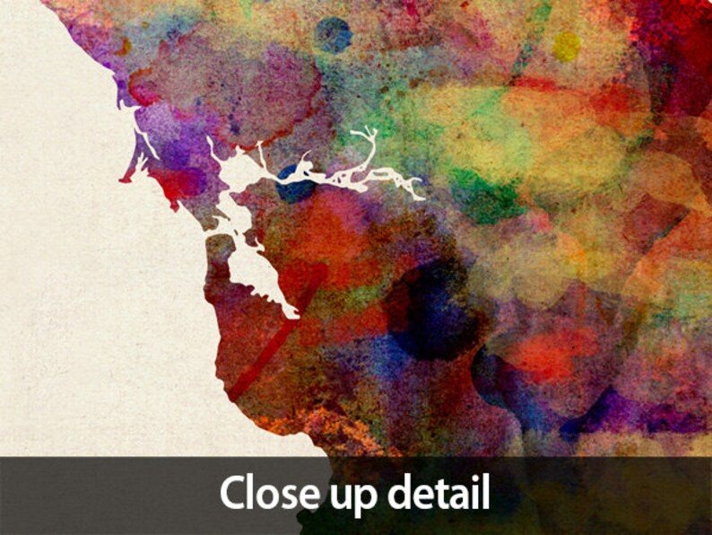 California Map USA Watercolor Art Print 345 - Etsy