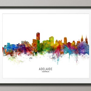 Adelaide Skyline Australia, Cityscape Painting Art Print Poster CX 6725 ...