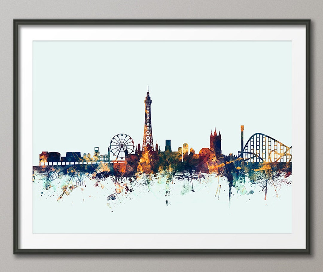 Blackpool Skyline Blackpool England Cityscape Art Print - Etsy