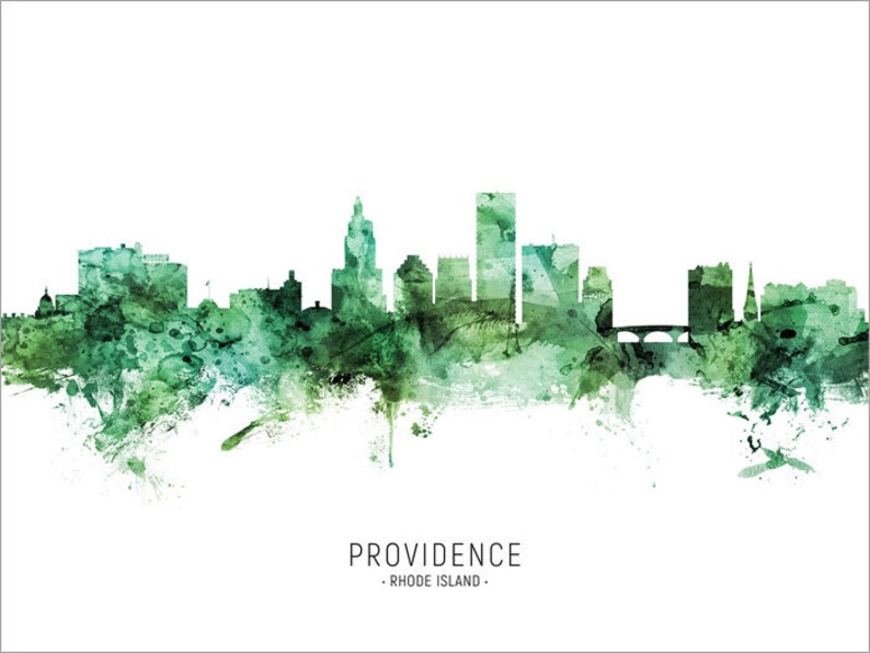 Providence Skyline Rhode Island Cityscape Art Poster Print | Etsy