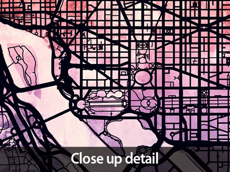 Washington DC Map City Street Map Art Print 2084 - Etsy