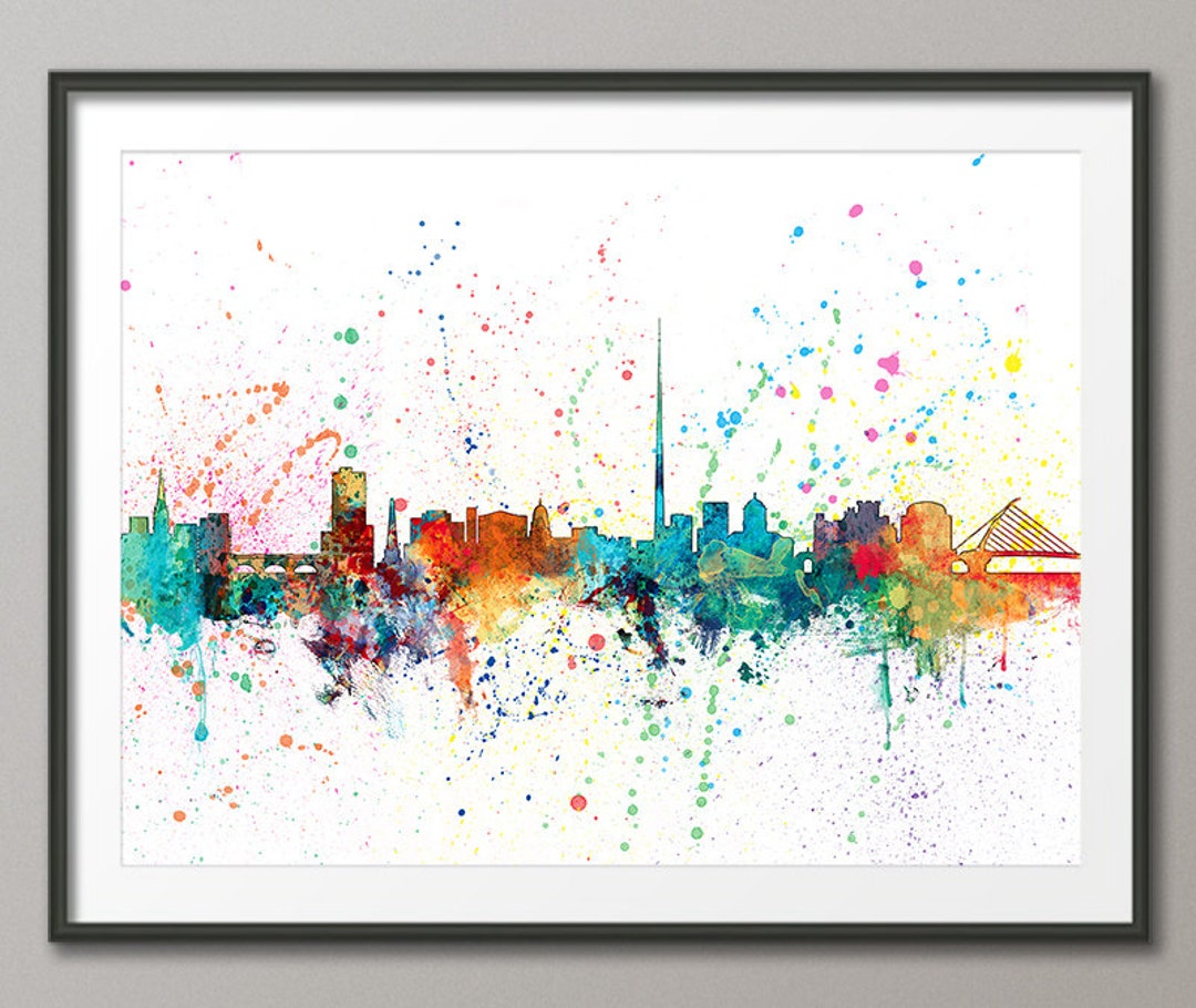 Dublin Skyline, Dublin Ireland (eire) Cityscape Art Print (2005) - Etsy UK