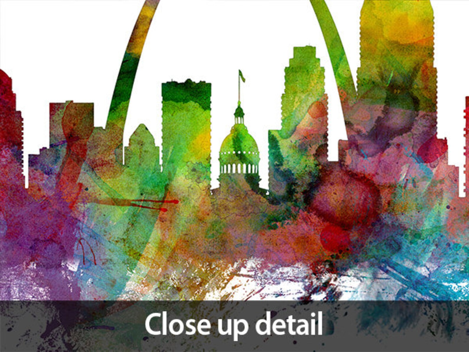 St Louis Skyline Missouri Cityscape Painting Art Print Poster - Etsy