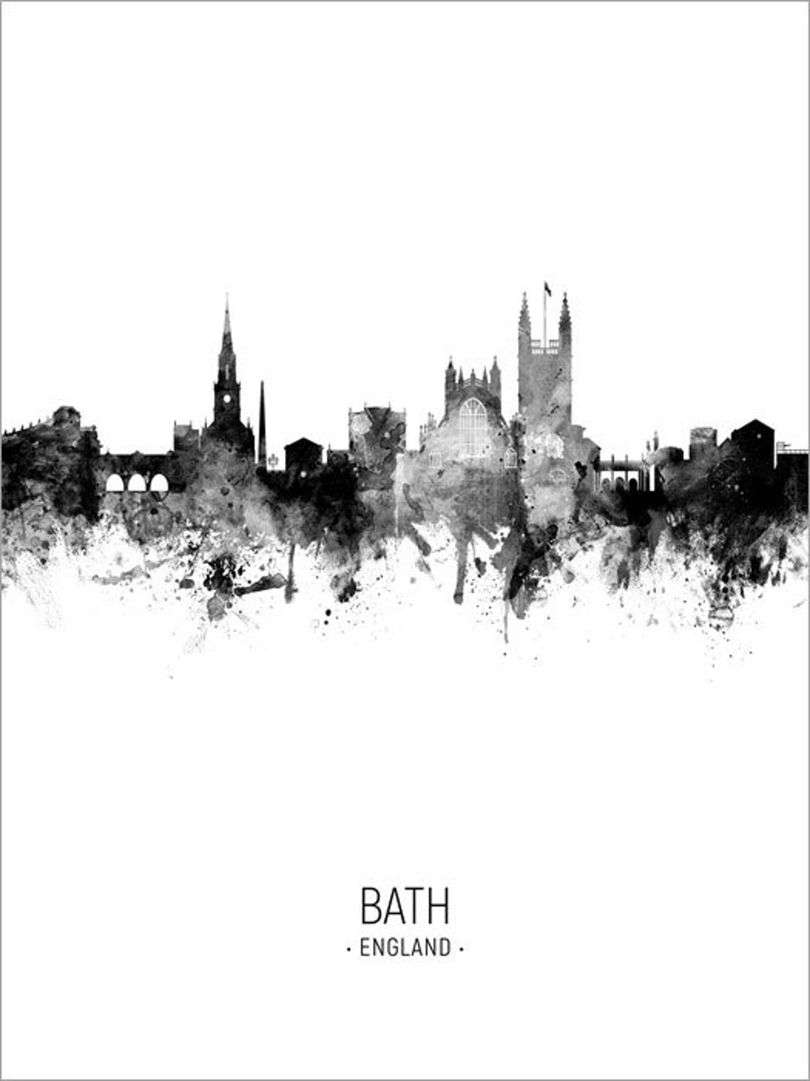 Bath Skyline Bath England Cityscape Art Print Poster Portrait | Etsy