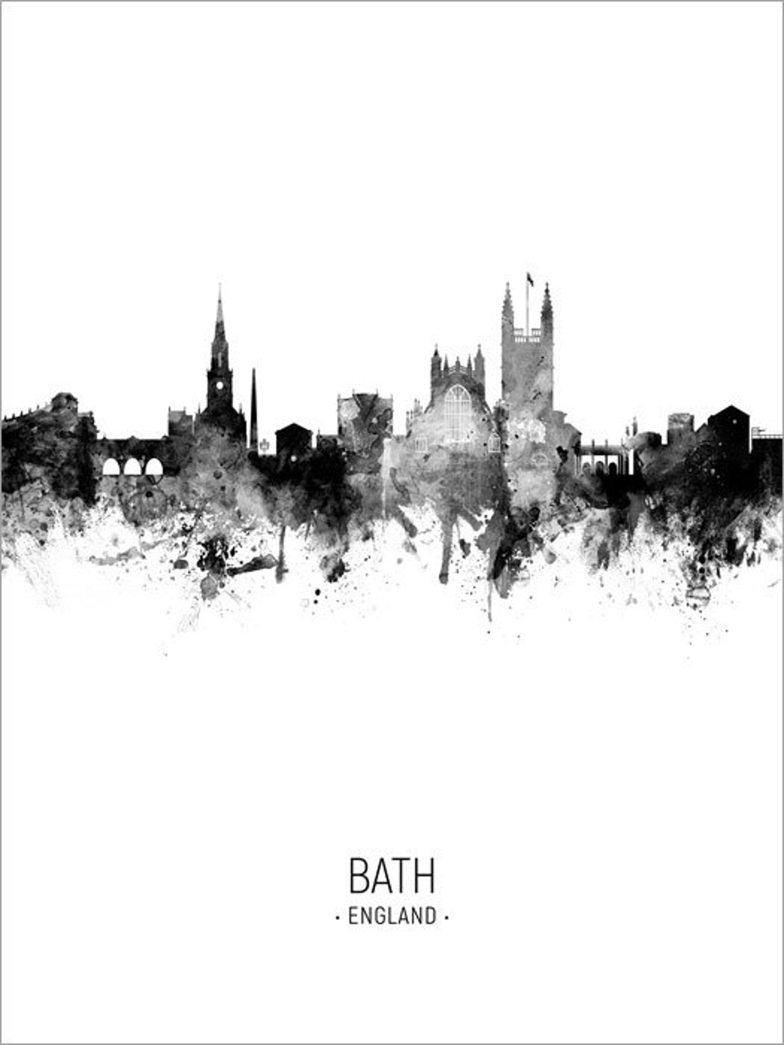 Bath Skyline Bath England Cityscape Art Print Poster Portrait - Etsy