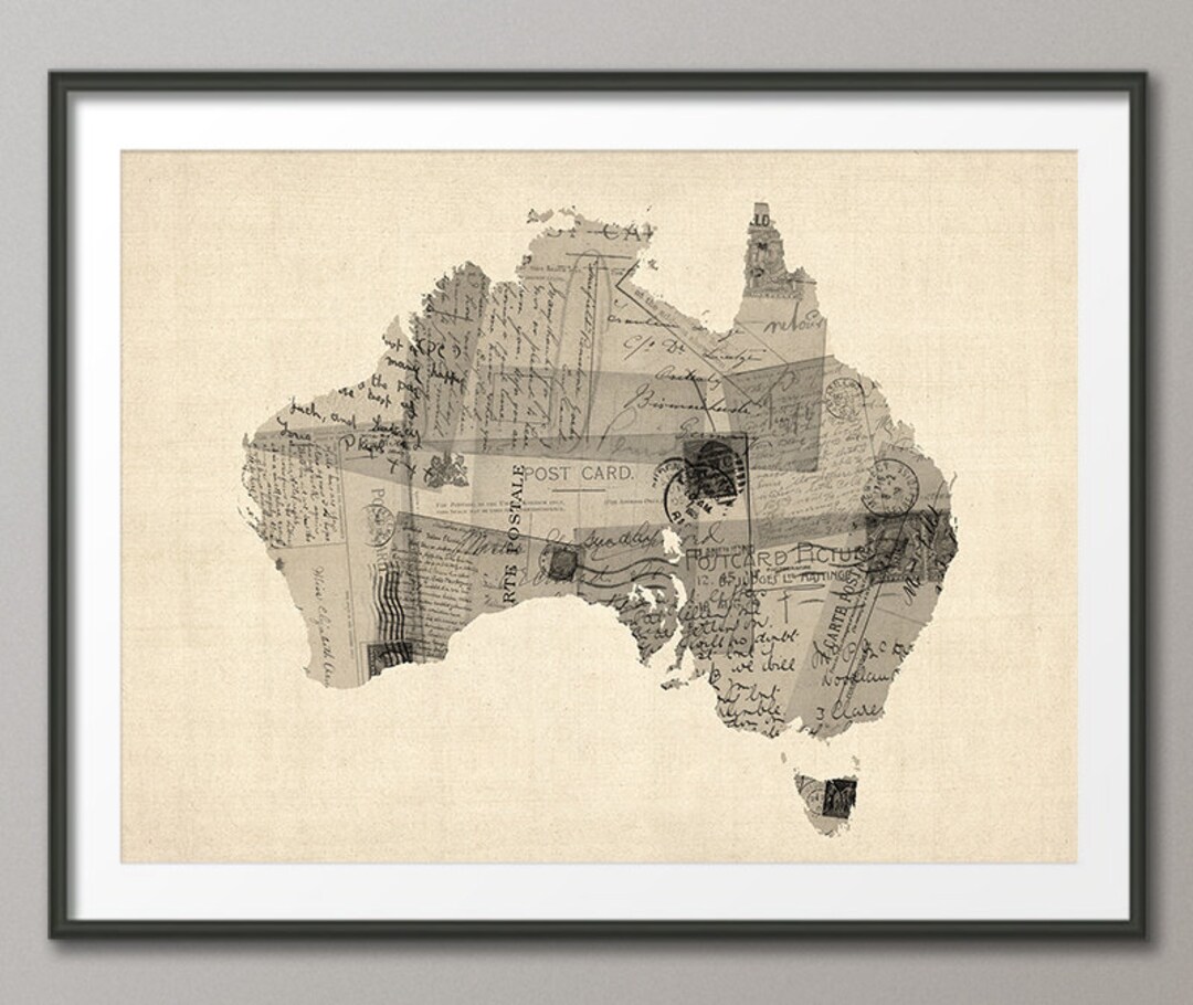 Old Postcard Map of Australia Map, Art Print QX (1482) - Etsy