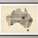 Old Postcard Map of Australia Map, Art Print 1482 - Etsy