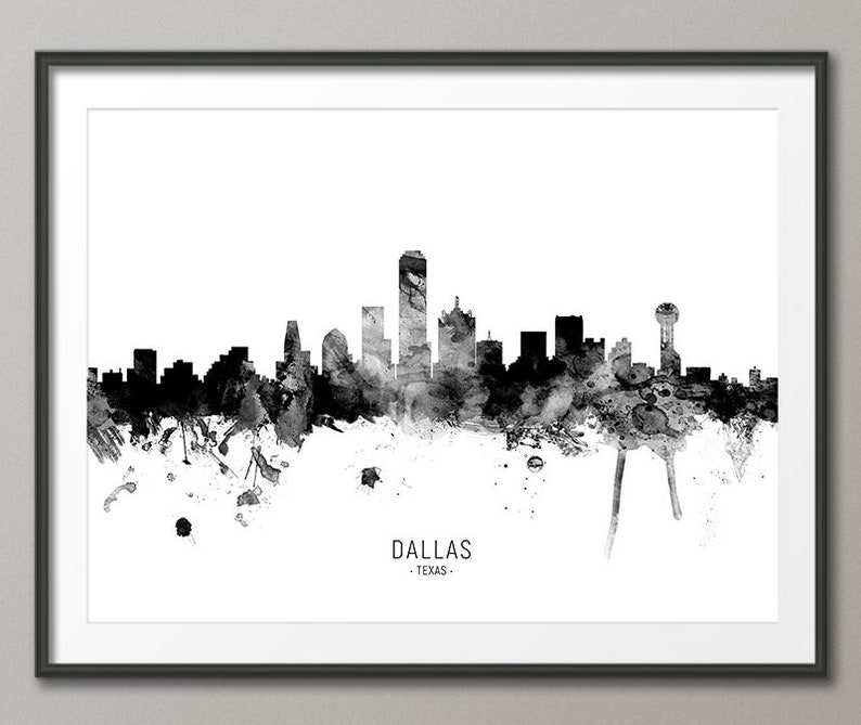 Dallas Skyline Dallas Texas Cityscape Art Print Poster | Etsy