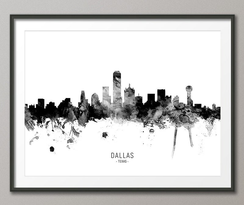Dallas Skyline Dallas Texas Cityscape Art Print Poster | Etsy