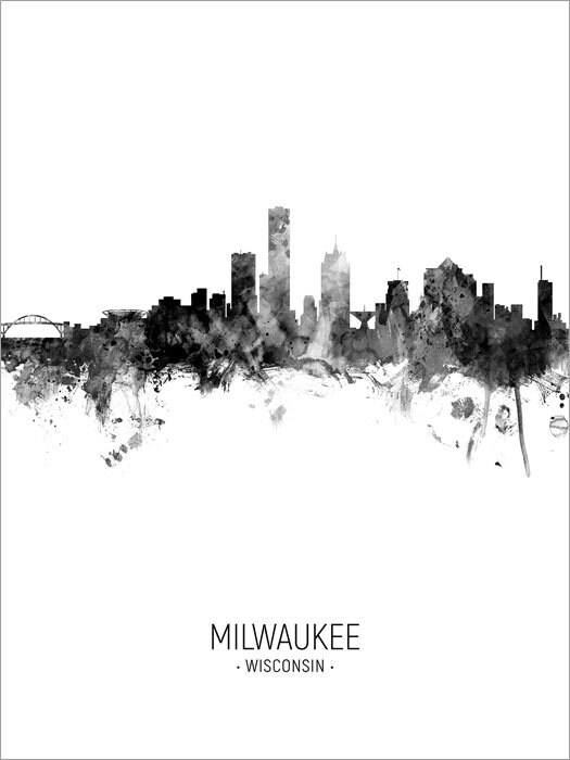 Milwaukee Skyline Milwaukee Wisconsin Cityscape Art Print | Etsy