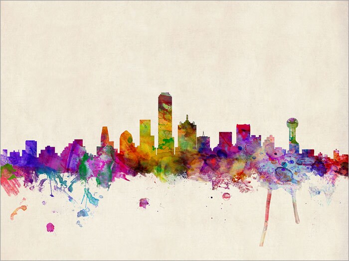 Dallas Skyline Dallas Texas Cityscape Art Print 530 - Etsy