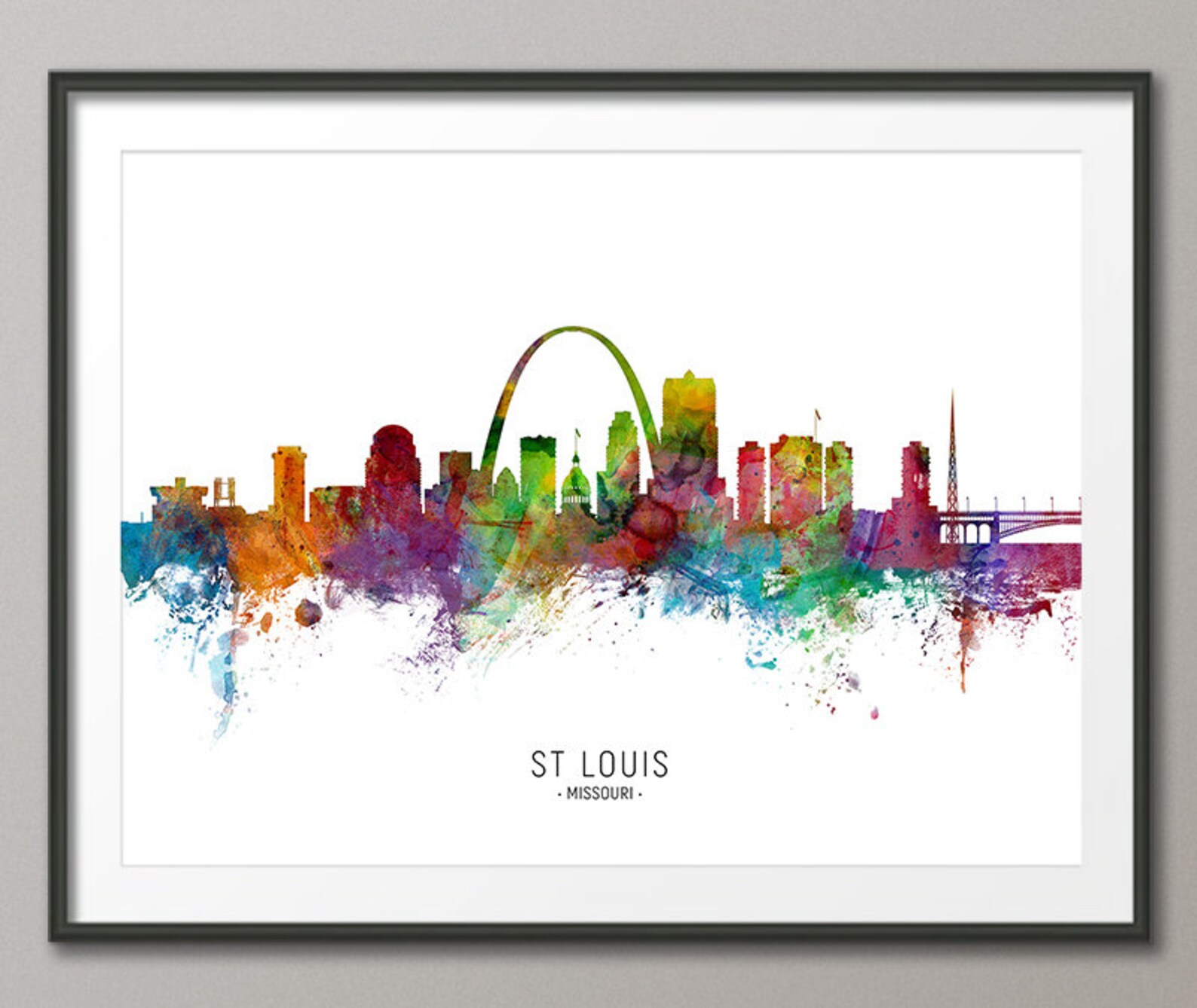 St Louis Skyline Missouri Cityscape Painting Art Print Poster - Etsy