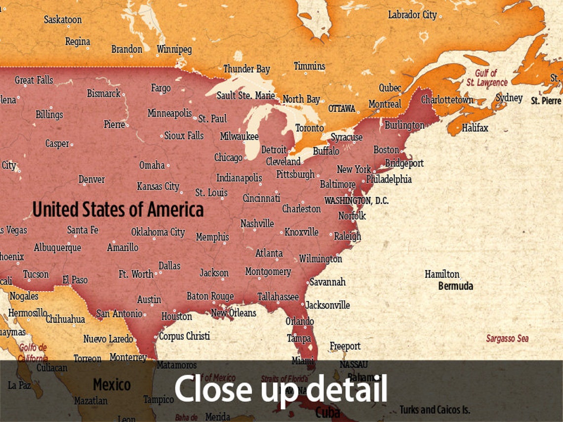 Political Map of the World Map Art Print 24x36 inch 478 | Etsy