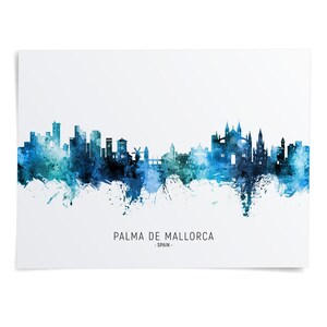 Palma De Mallorca Skyline Spain, Cityscape Painting Art Print Poster CX ...