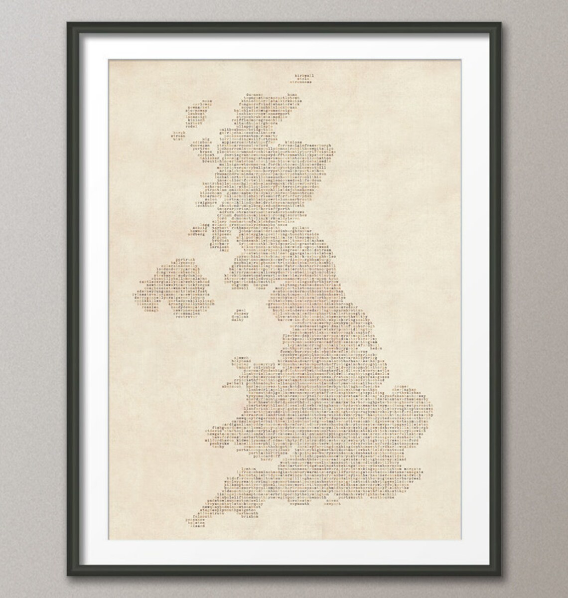 Great Britain UK City Text Map Art Print 289 | Etsy
