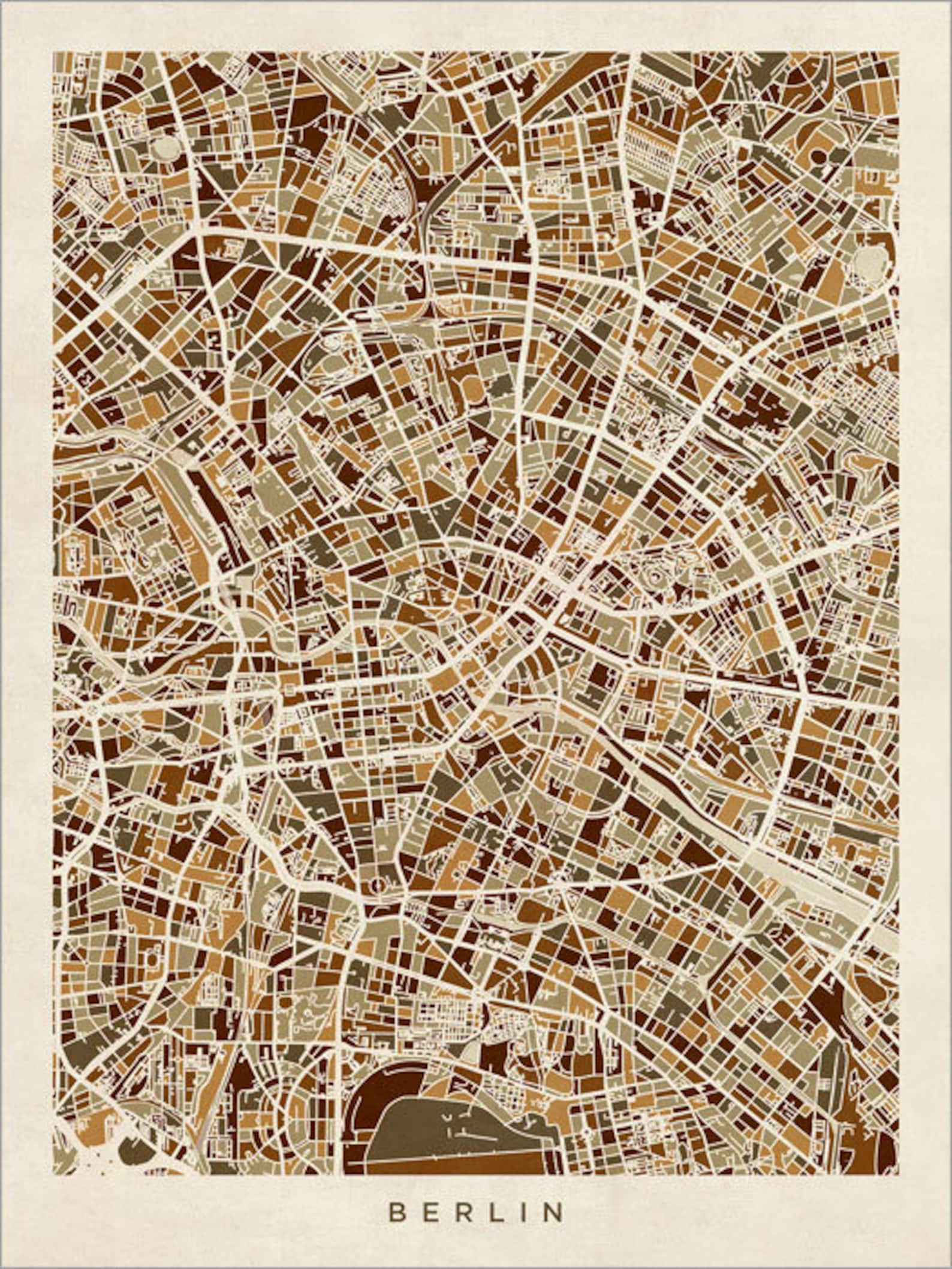 Berlin Map Berlin Germany City Map Art Print 3481 - Etsy