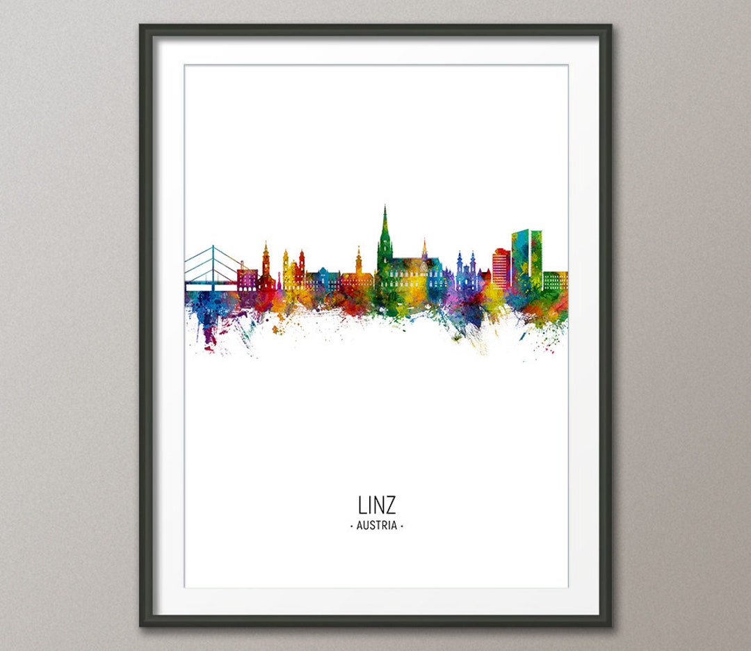 Linz Skyline, Linz Austria Cityscape Art Print Poster Portrait 23574 - Etsy
