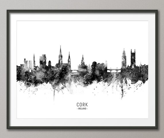 Cork Skyline Cork Ireland Cityscape Art Print Poster 11610 | Etsy