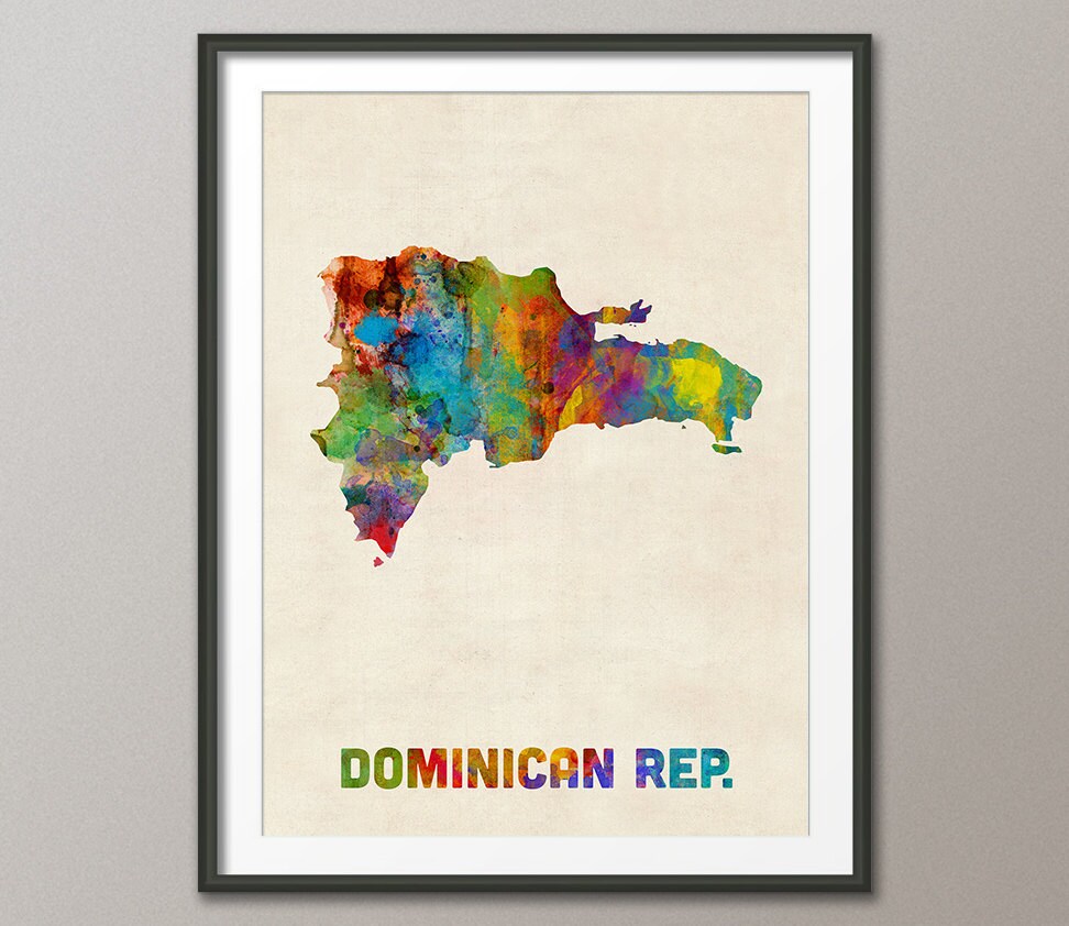 Dominican Republic Watercolor Map Art Print 2117 - Etsy