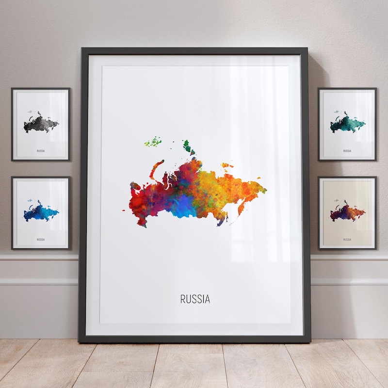 Russia Map - Etsy