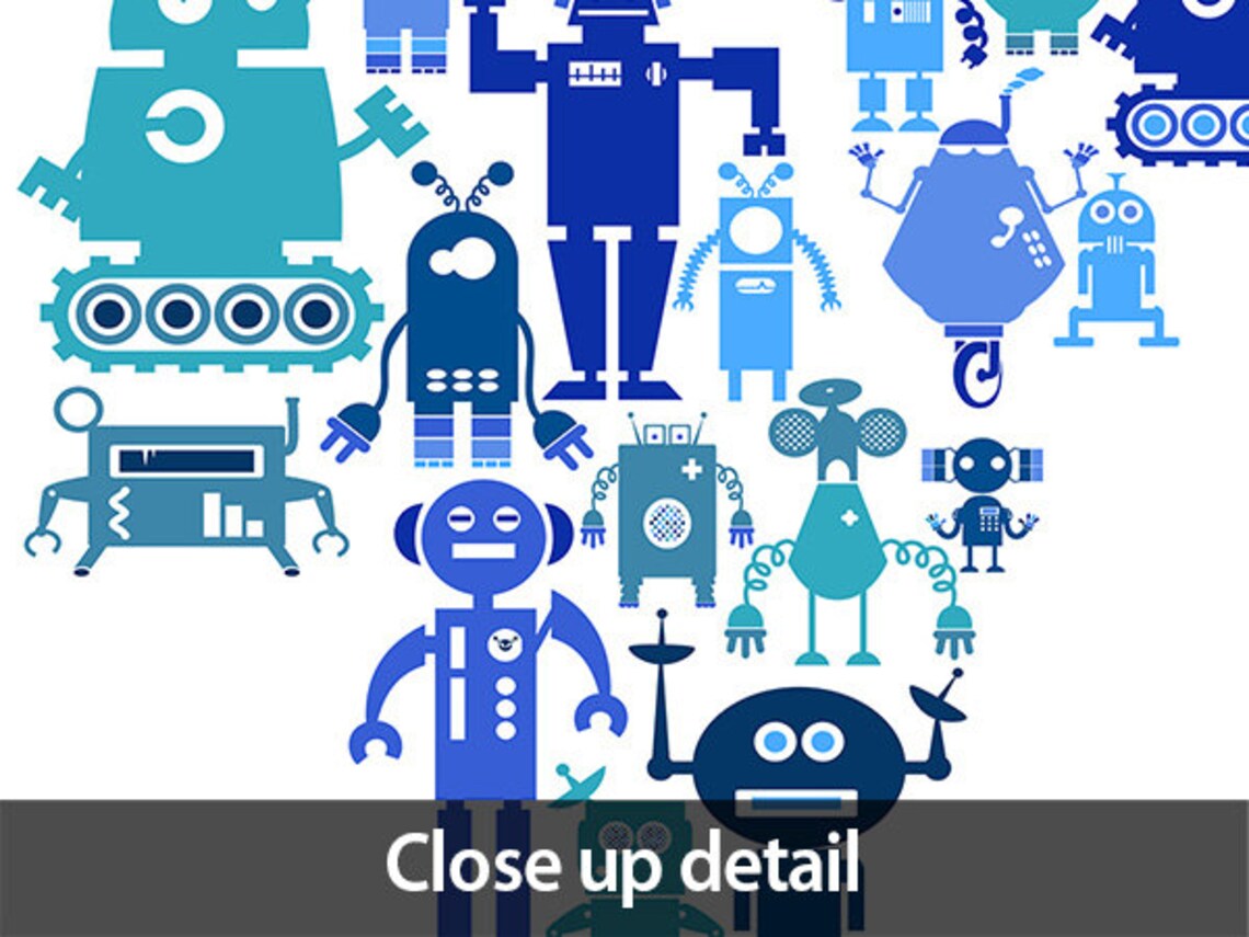 Robots Map of the World Map for Children and Kids Art Print - Etsy