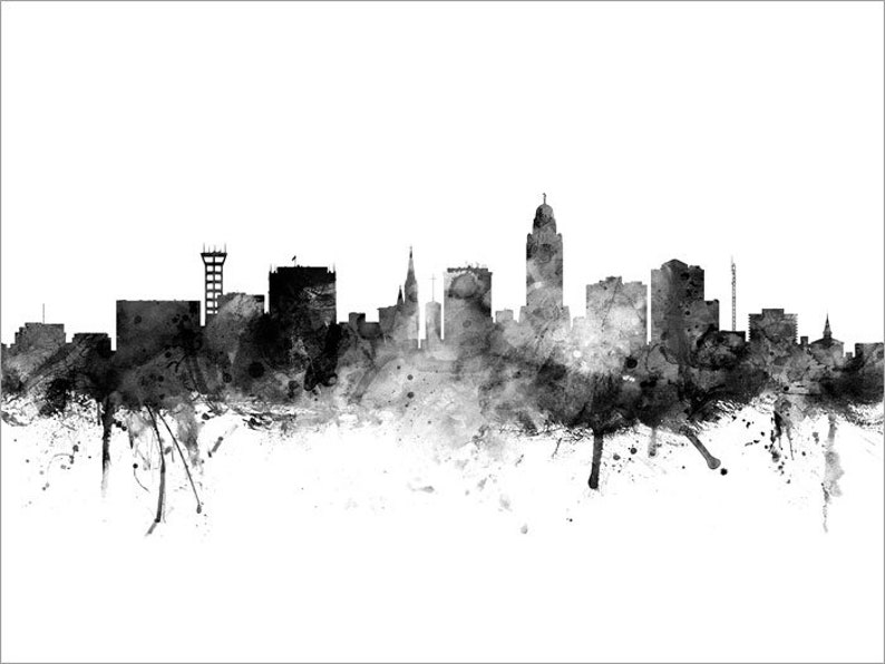 Lincoln Skyline Lincoln Nebraska Cityscape Art Print Poster - Etsy