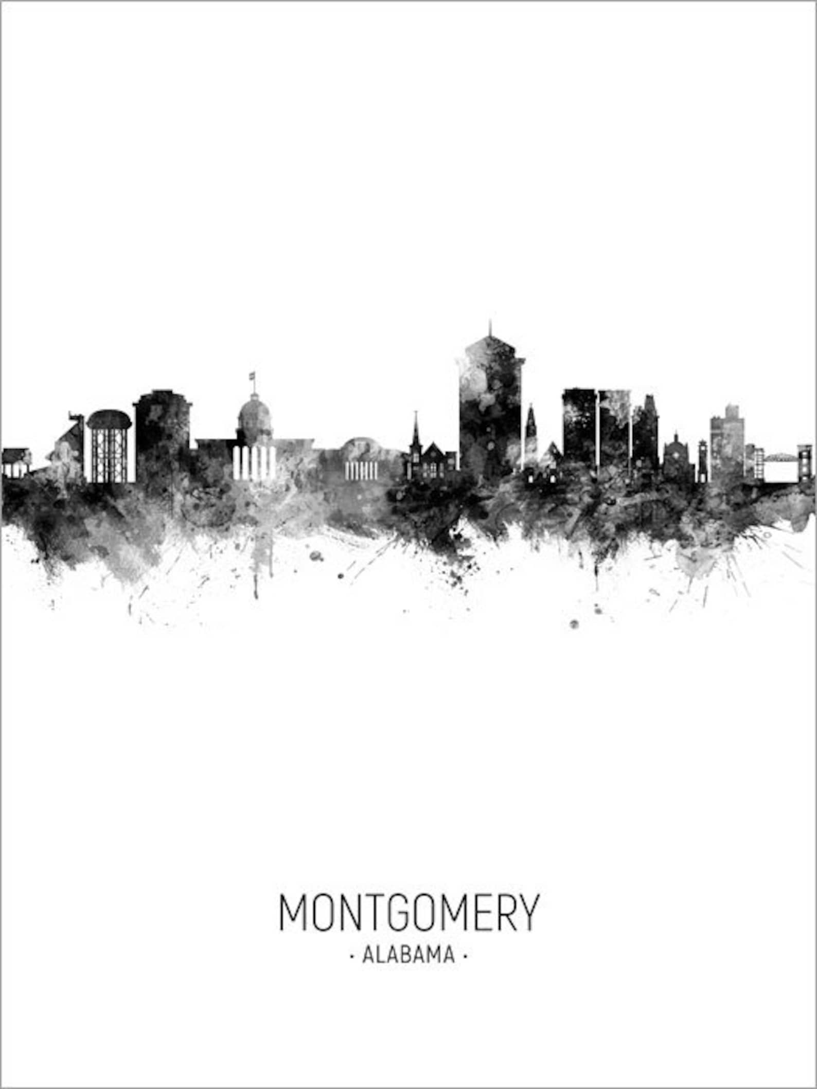 Montgomery Skyline Montgomery Alabama Cityscape Art Print - Etsy