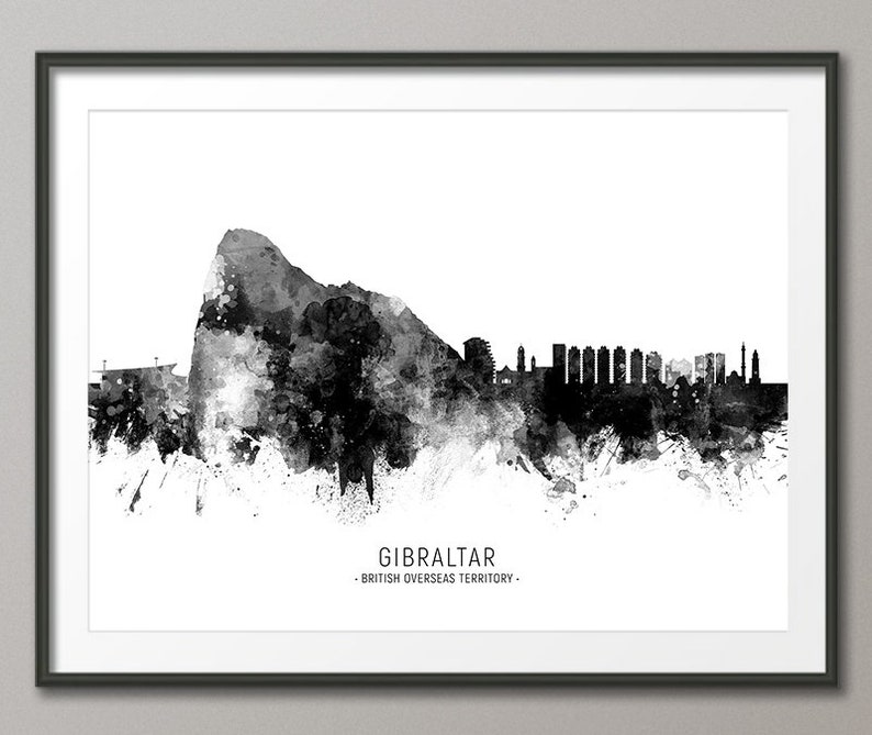 Gibraltar Skyline Gibraltar Cityscape Art Print Poster - Etsy