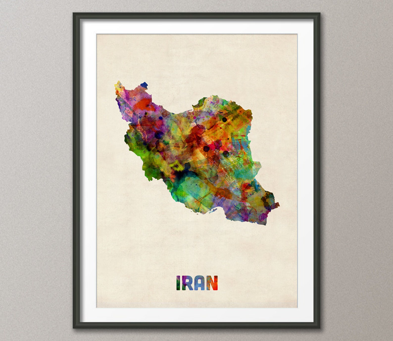 Iran Watercolor Map Art Print 524 | Etsy UK