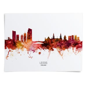 Leeds Skyline England, Cityscape Painting Art Print Poster CX (6587 ...